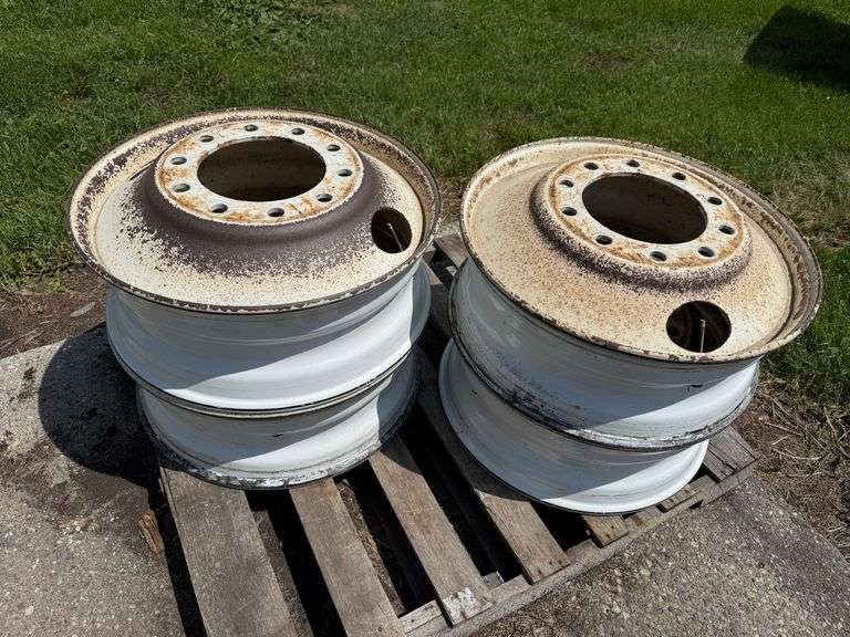 (4) Used Steel 10 Bolt Semi Rims (Had 11R24.5 Tires on them) , Buying ...