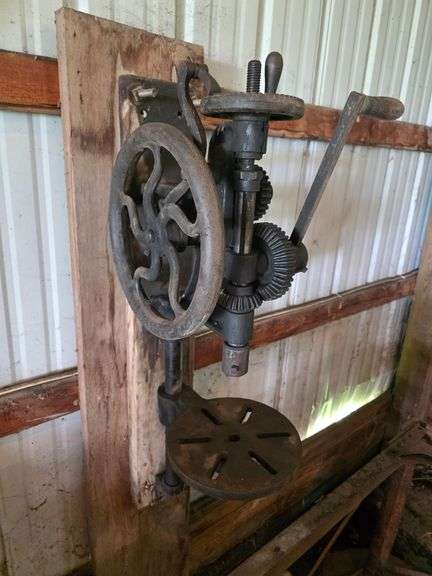 Wall Hanging Hand Ran Drill press - Fragodt Auction and Real Estate LLC