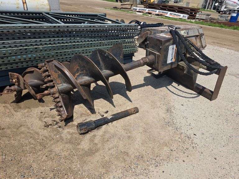 Lowe Skid Loader Post Hole Auger, 24” and 16” Bits with a 24” Extension ...