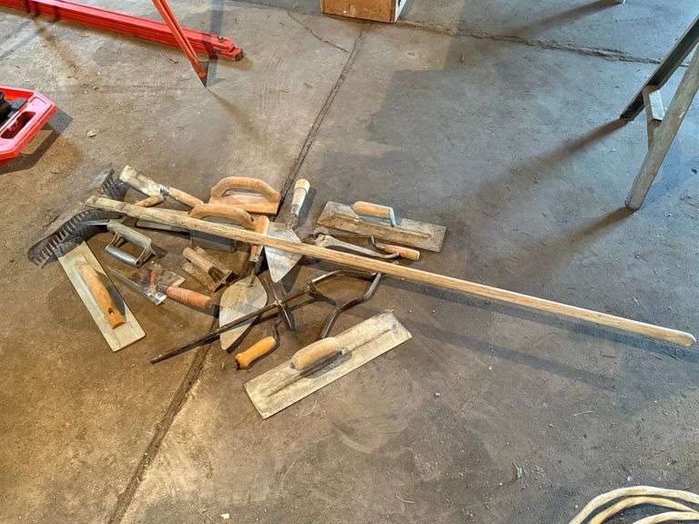 Large Assortment of Cement Work Hand Tools, Buying All for One Money ...