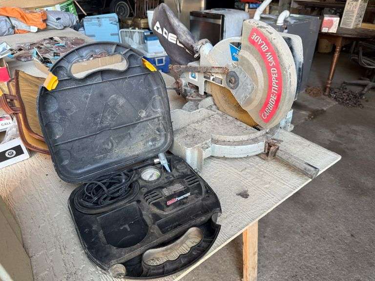 Delta Mitre Saw, 10” Blade and Portable Air Compressor - Fragodt ...