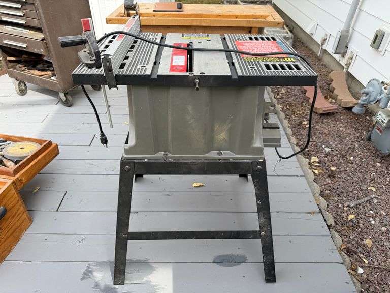 10’ Bench Table Saw with Steel Stand - Fragodt Auction and Real Estate LLC
