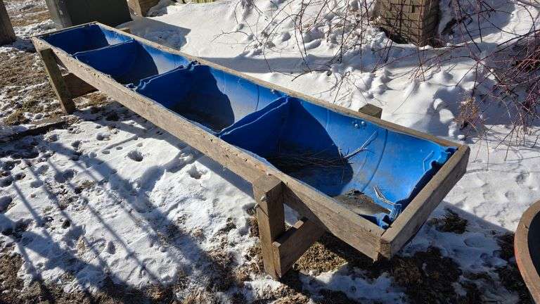 12’ Homemade Poly and Wood Feed Bunk - Fragodt Auction and Real Estate LLC