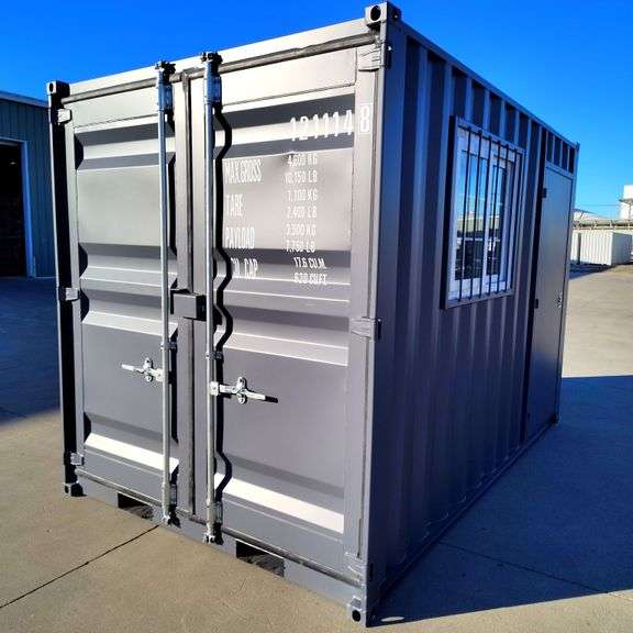 2025 12ft Container W/Side Door & Window (One Trip) - Fast Bid Auctions ...