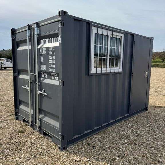2025 11ft 1.5in Office Shipping Container w/ Man Door, End Door, Window ...
