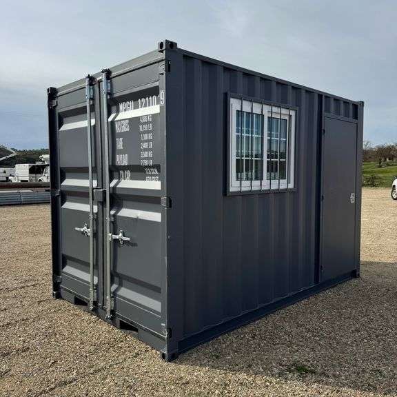 2025 11ft 9in Office Shipping Container w/ Man Door, End Door, Window ...