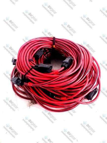 200' Total - (8) 25' 300V Power Cable w/ Edison Male to Female Power ...