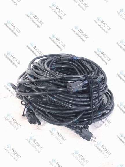 200' Total - (4) 50' 300V Power Cable w/ Edison Male to Female Power ...