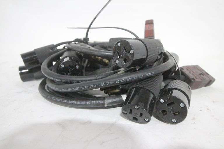 26' - Stage Pin Male to Edison Female Connector Cables - 9 Cables ...