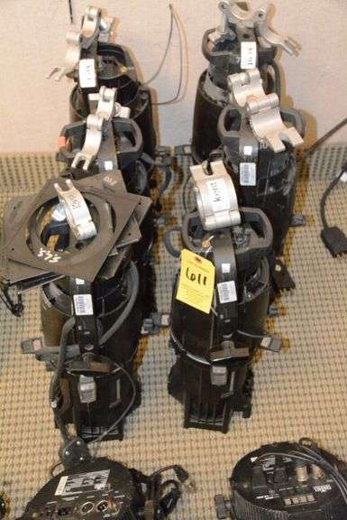 (6) ETC Source Four leko w/ 50º lenses, half-couplers, safety cables ...