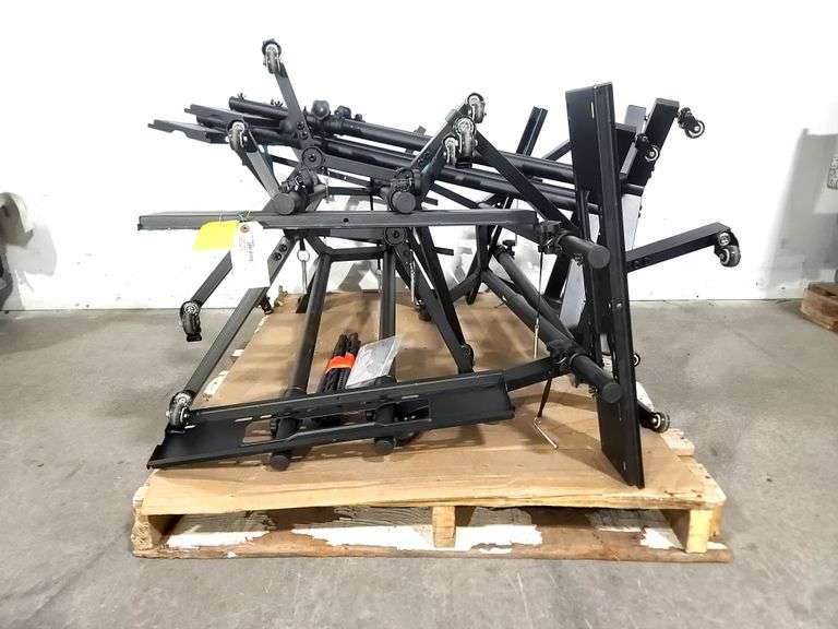 (8) Height Adjustable Wheeled TV Mount Stands w/ (10) Mounting Rack ...