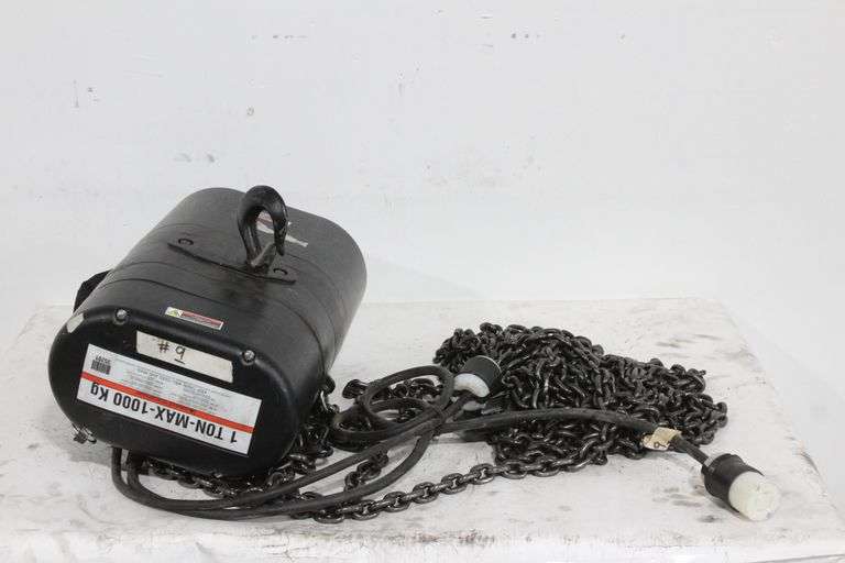 CM Lodestar Model L 1 Ton Electric Chain Hoist w/ 60' Chain in Wheeled ...
