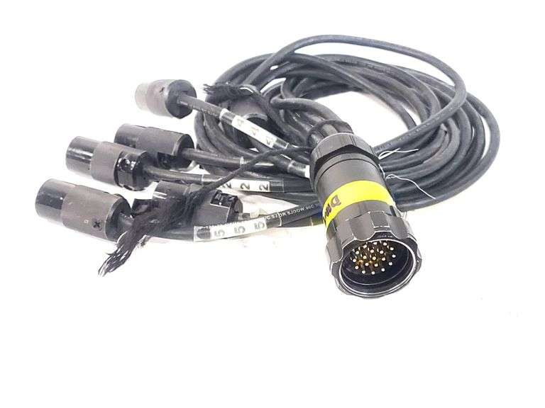 5' 300V 12AWG Cable - 19-Pin Male Socapex Connector to (6) Fan Out ...