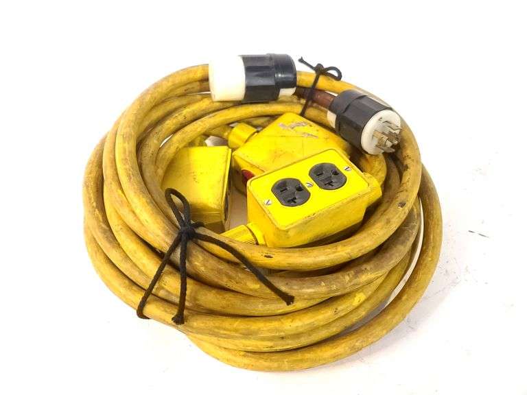 35' - Heavy Duty Power Cable w/ L21-30R to L21-30P Ends - (3) Attached ...