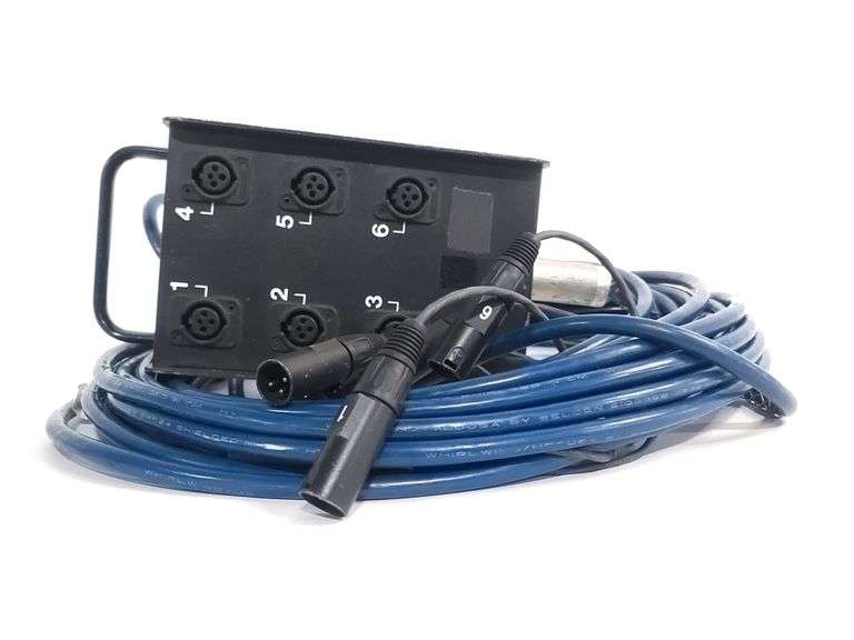 50' Whirlwind Medusa 6-Channel 3-Pin XLR Input Stagebox w/ Fanout (6) 3 ...