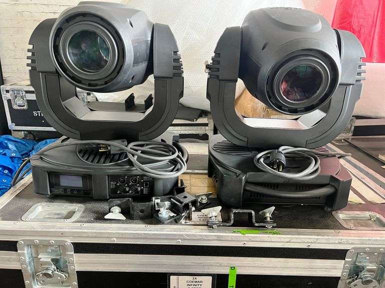 (2) Coemar Infinity S Spot Moving Head Lights in Stacking Case ...