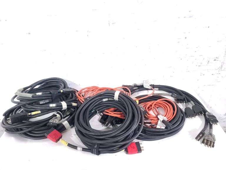 (7) 25' - 12/3 AWG 600V Stage Pin Connector Female to Male Heavy Duty ...