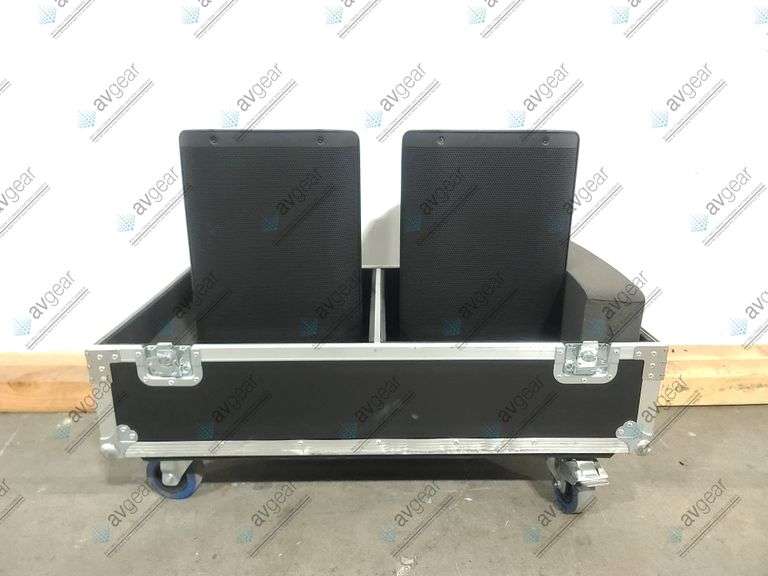 (2) Harbinger VARI V2410 Powered 10" 2-Way Loudspeakers in Wheeled Hard ...