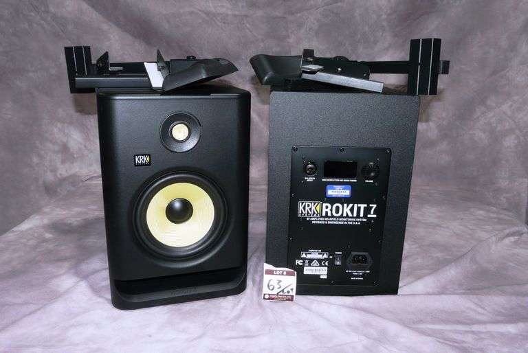 Lot (2) KRK Rokit 7 Bi-amplified Nearfield Powered Speakers with Wall ...