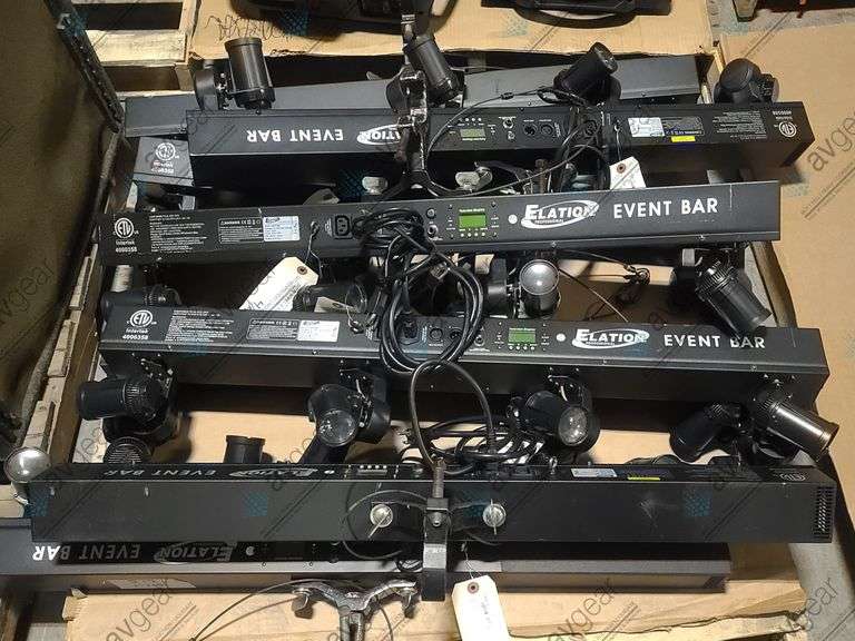 (4) Elation EVENT-BAR LED Lights w/ Safety Cables, Power Cables ...
