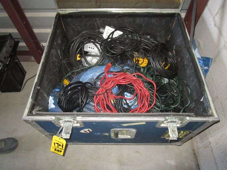 Asst. Extension Cords, Outlet Quad Boxes, Etc. in Port. Road Case ...