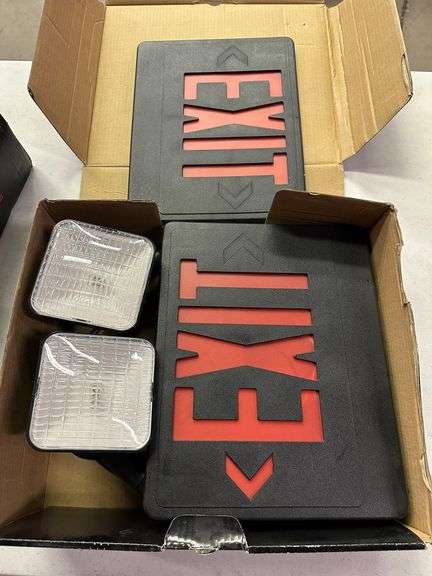 Combo LED Exit Emergency Light - Black With edison plug - Joseph Finn ...