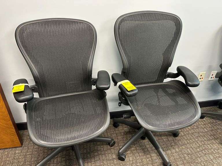 LOT (2) Herman Miller "C" Style Office Chairs - No Back Supports ...