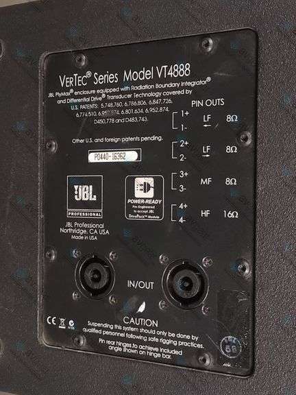 JBL VT4888 VerTec Series 3-Way Passive Line Array Speaker w/ Wheeled ...