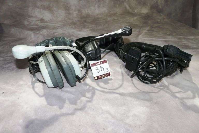 Lot (3) Assorted Telex Intercom Headsets (1 each 4Pin XLRM; 5 Pin XLRM ...