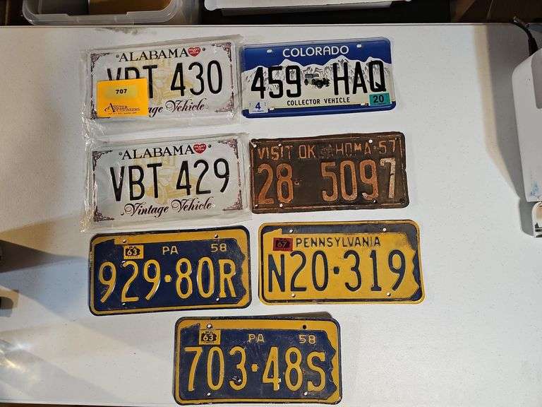 (4) Assorted License Plates - Spankys Freedom Car Auctions