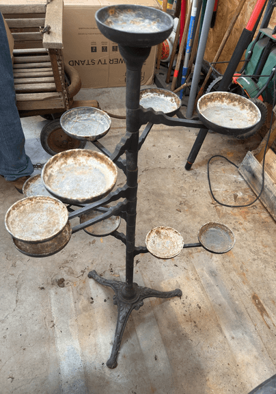 Cast iron African violet stand - Gary Realty & Auction