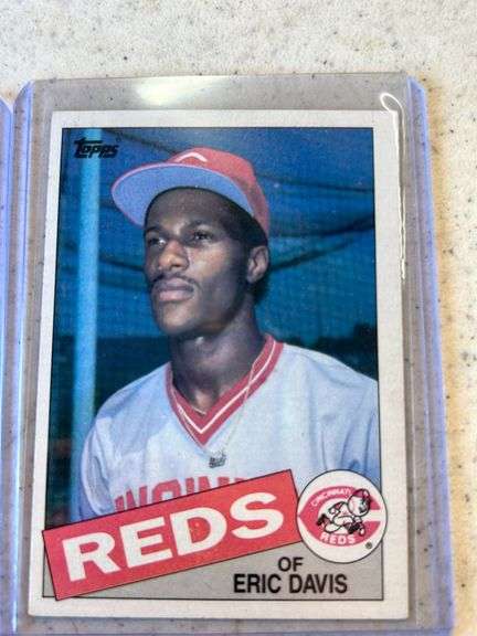 1985 topps Eric Davis rookie, 1987 donruss barry larkin rookie, 1984 ...