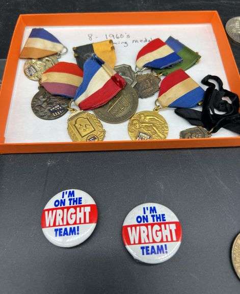 1960s swimming medals, tokens , replica coins etc - Gary Realty & Auction