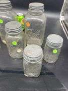 (3) sets clear fruit jars - Gary Realty & Auction