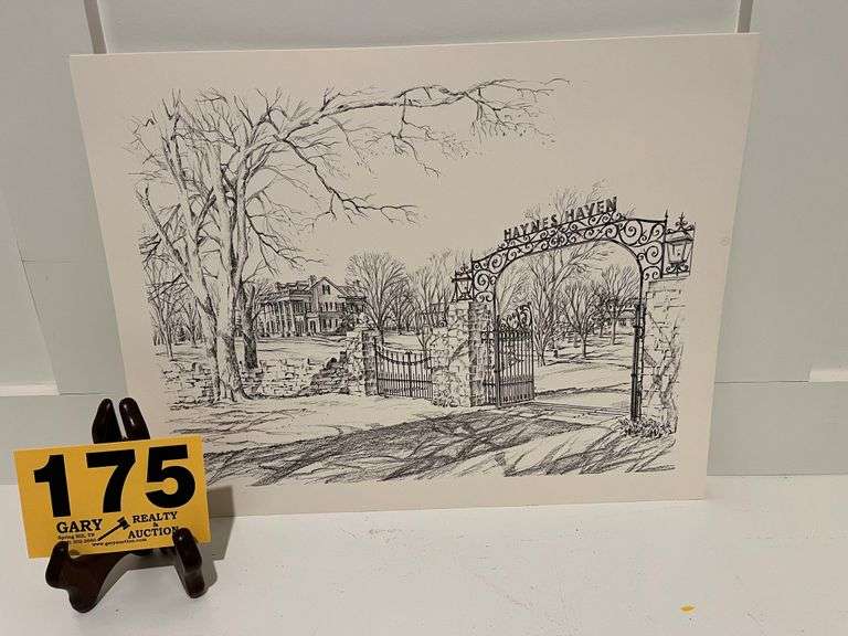 Haynes Haven Pencil Drawing (reproduction) 1 of 2 - Gary Realty & Auction