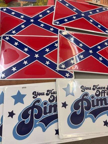 Confederate signs, west coast customs - Gary Realty & Auction