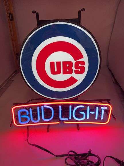 Cubs Bud light neon sign - Gary Realty & Auction