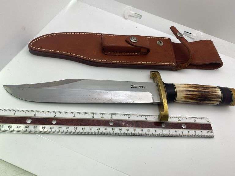 Randall 9” stag with sheath - Gary Realty & Auction