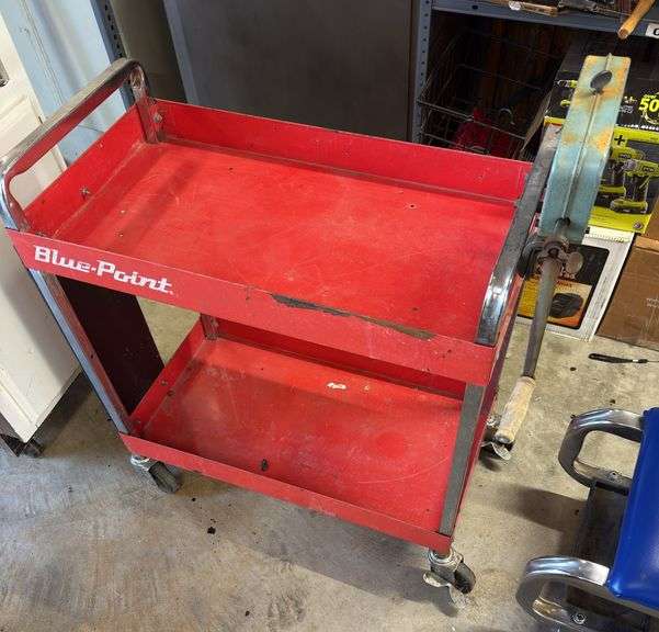 Blue point rolling metal cart - Gary Realty & Auction