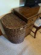 Desk, 27in tv, laundry hamper - Gary Realty & Auction