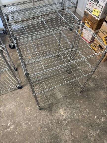 (3) small metal racks 23x13x31 - Gary Realty & Auction
