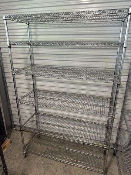 Rolling metal rack 48x18x76 - Gary Realty & Auction