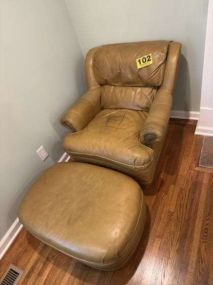 Chair with foot stool - Gary Realty & Auction