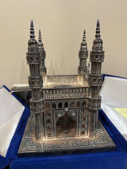Pierced Silver Miniature Replica of Charminar Mosque in Velvet Box 5.5 ...