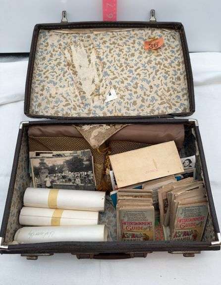 Antique Breifcase W/ Advertisement Booklets - Gary Realty & Auction