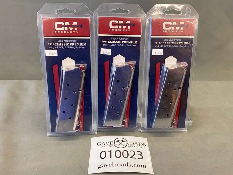 (3) Chip McCormick 1911 Magazines - Gavel Roads Online Auctions