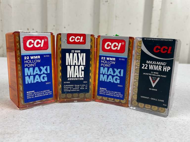 (4) Boxes Assorted CCI 22 WMR Ammo - Gavel Roads Online Auctions