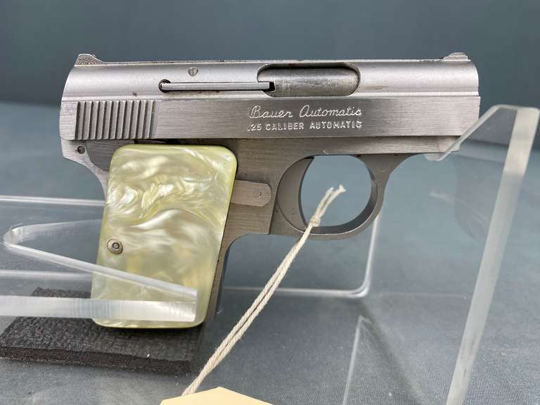 Bauer 25SSP Automatic 25cal Semi-Auto Pistol w/soft case & box #021343 - Gavel Roads Online Auctions