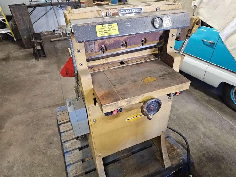 Challenger Hydraulic Paper Cutter/Carboard Shear - Gavel Roads Online ...