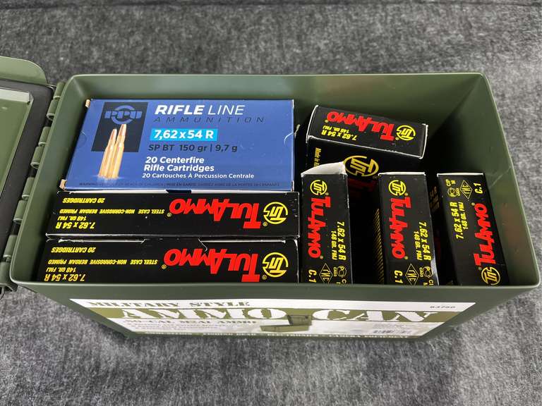 (13) Boxes 7.62x54 Ammunition in Ammo Can - Gavel Roads Online Auctions
